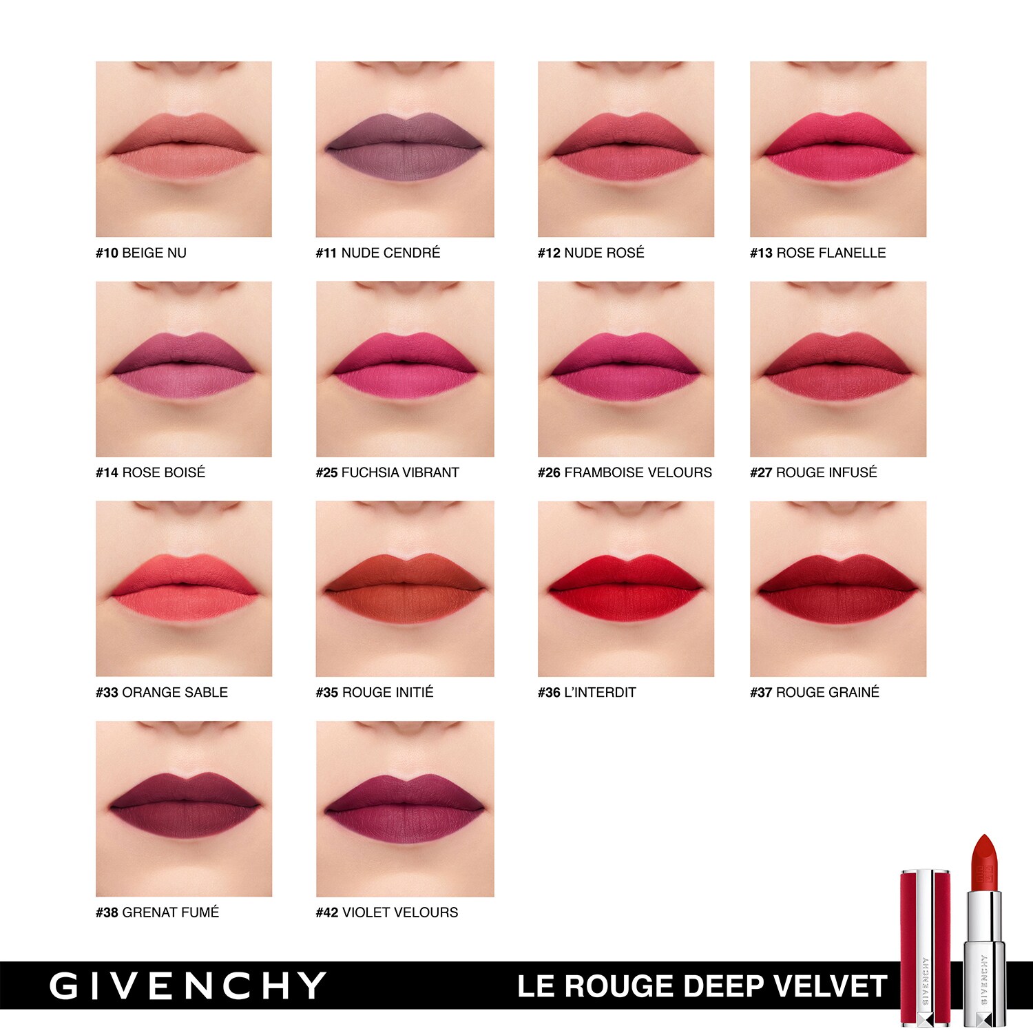 Le Rouge Deep Velvet- Pudra Bitişli Mat Ruj GIVENCHY ≡ SEPHORA